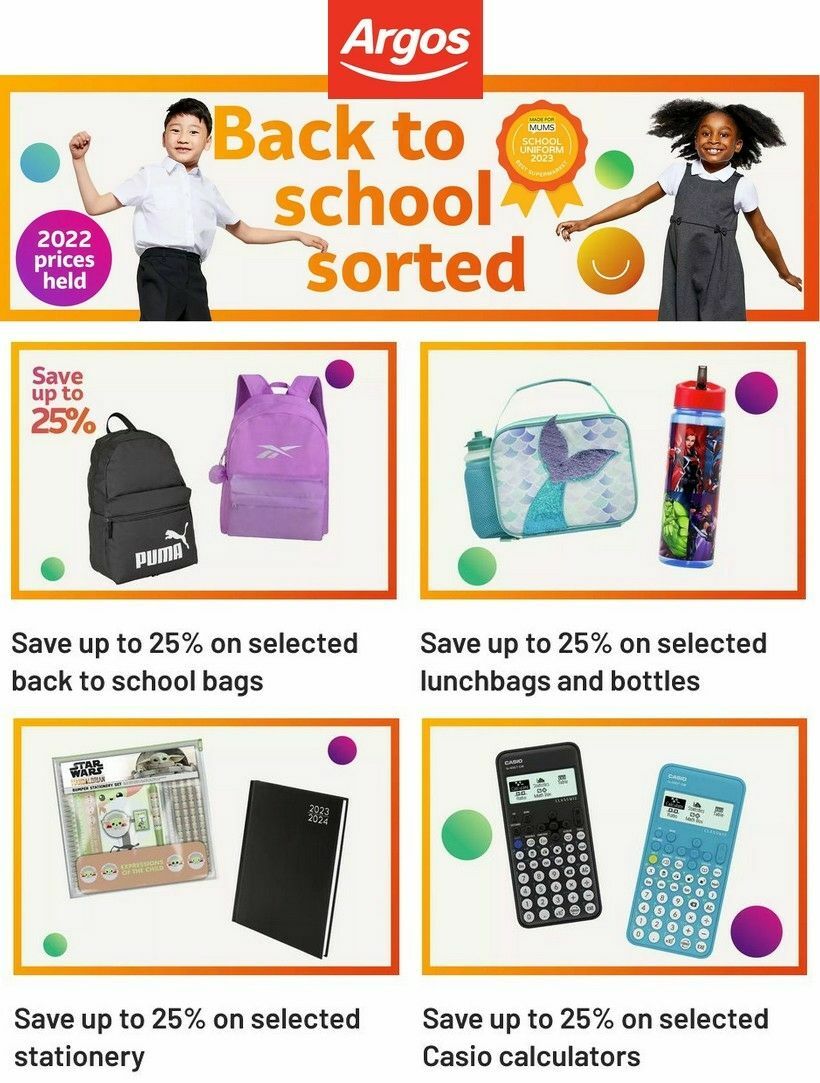 Argos Back to School New Offers & Special Buys from 21 August