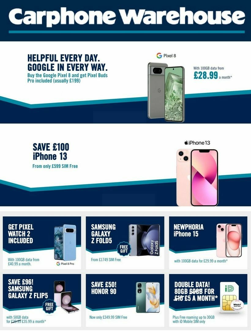 Carphone Warehouse Offers & Special Buys from 11 October