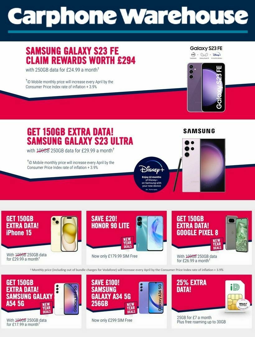 Carphone Warehouse Offers & Special Buys from 25 December