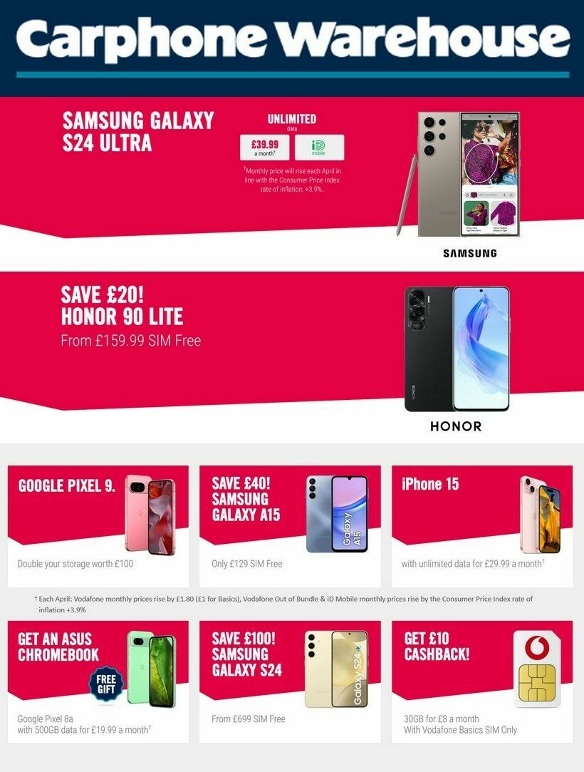 Carphone Warehouse Offers & Special Buys from 17 August