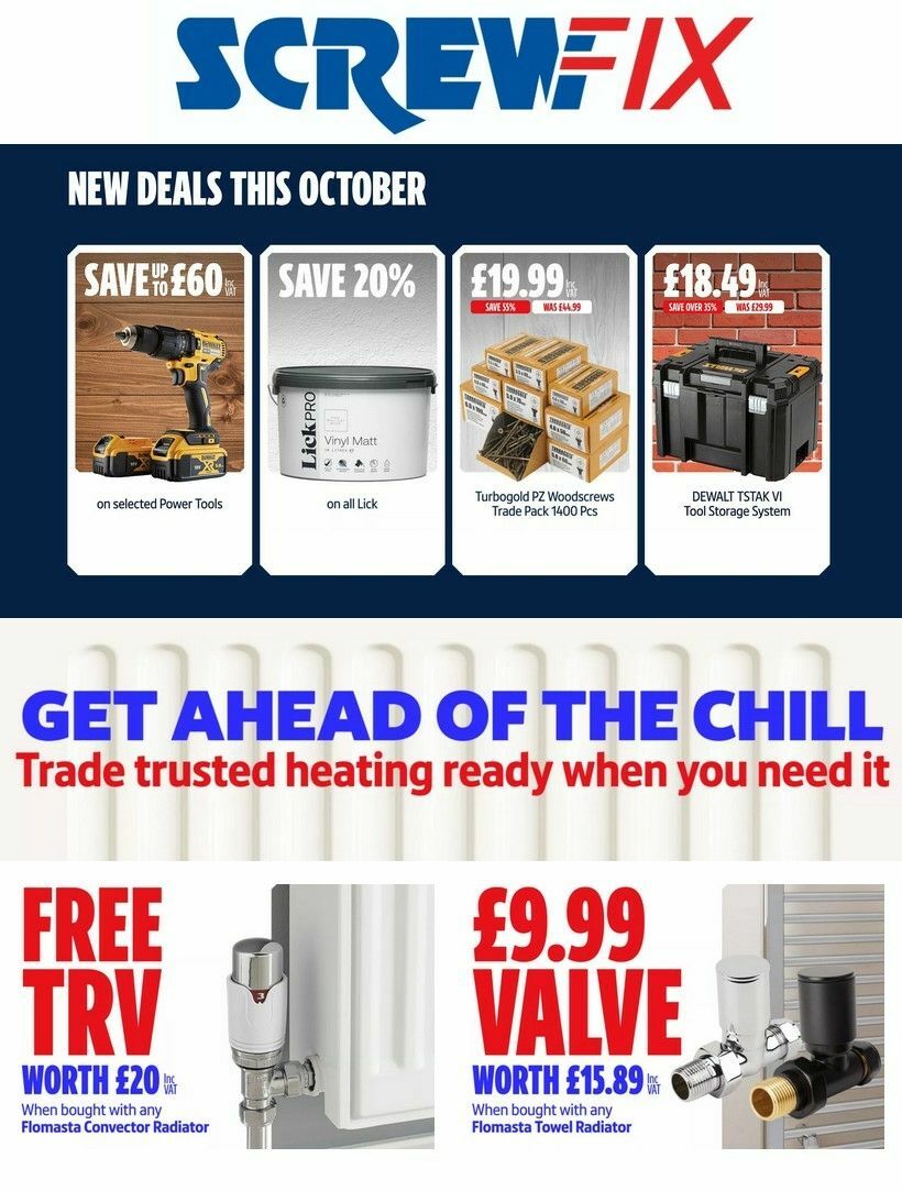 Screwfix Best Offers & Special Buys from 6 October