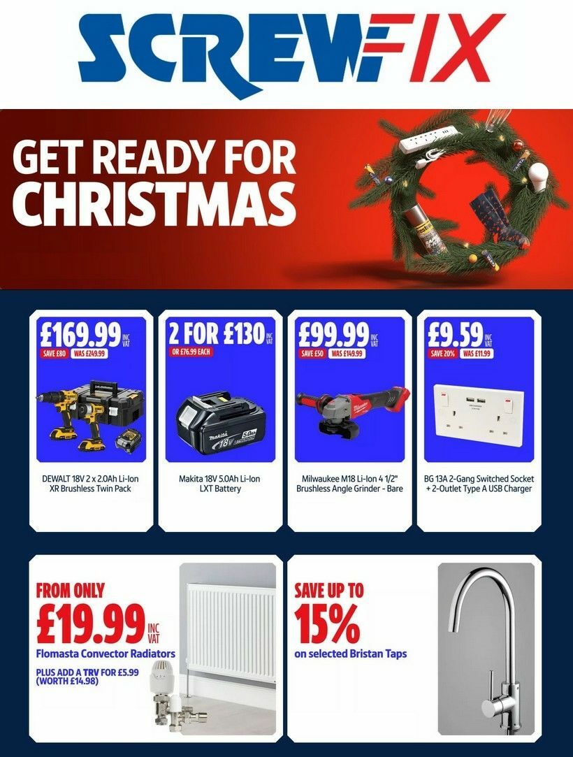 Screwfix Best Offers & Special Buys from 2 December