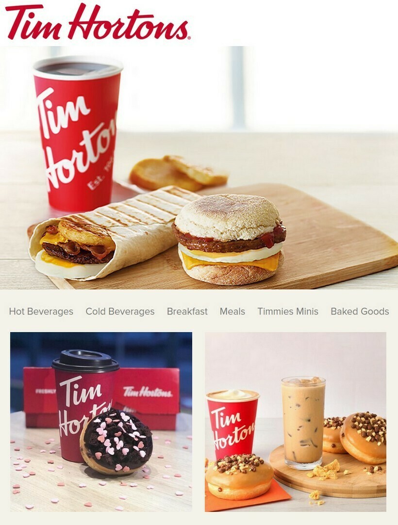 Tim Hortons from 1 January