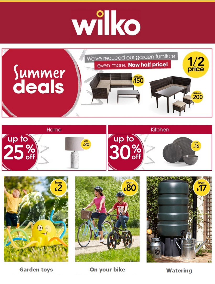 Wilko Best Offers and New Products from 18 July