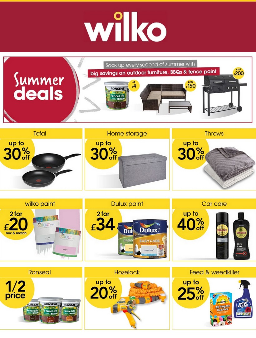 Wilko Best Offers and New Products from 3 August
